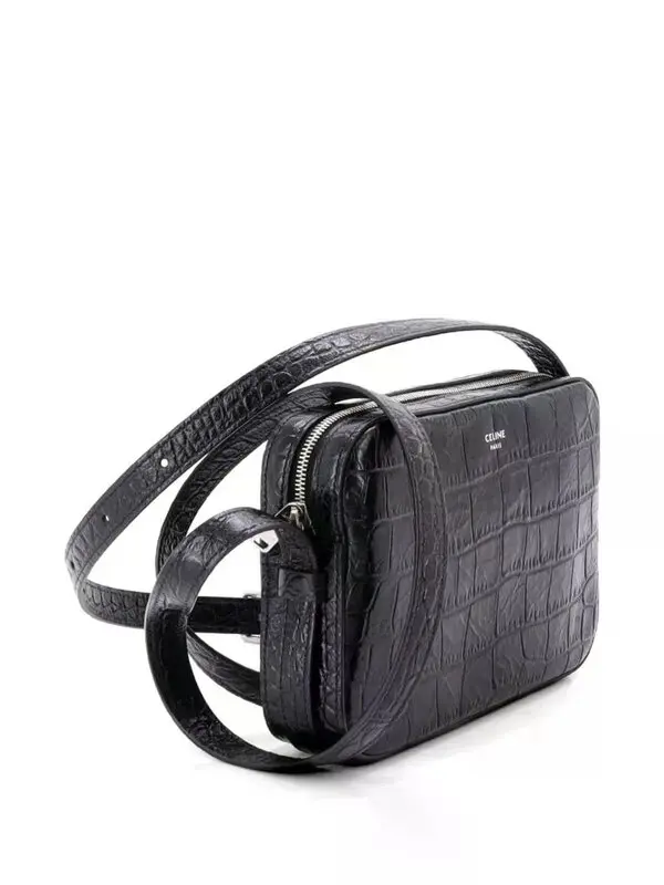 Celine Horizontal Phone Pouch Crocodile Embossed Leather Mini Shoulder Bag