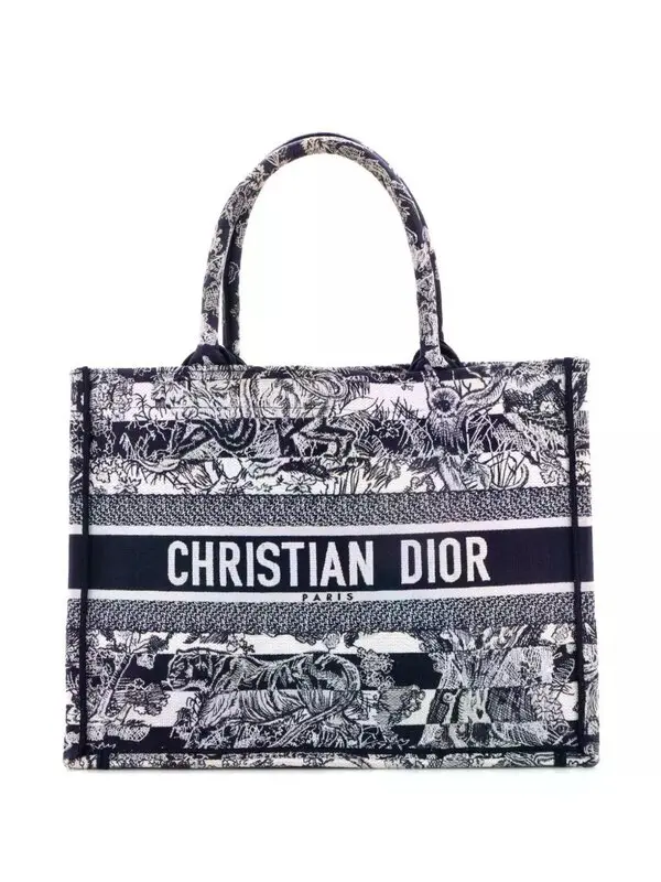 Dior Embroidered Canvas Medium Tote Bag