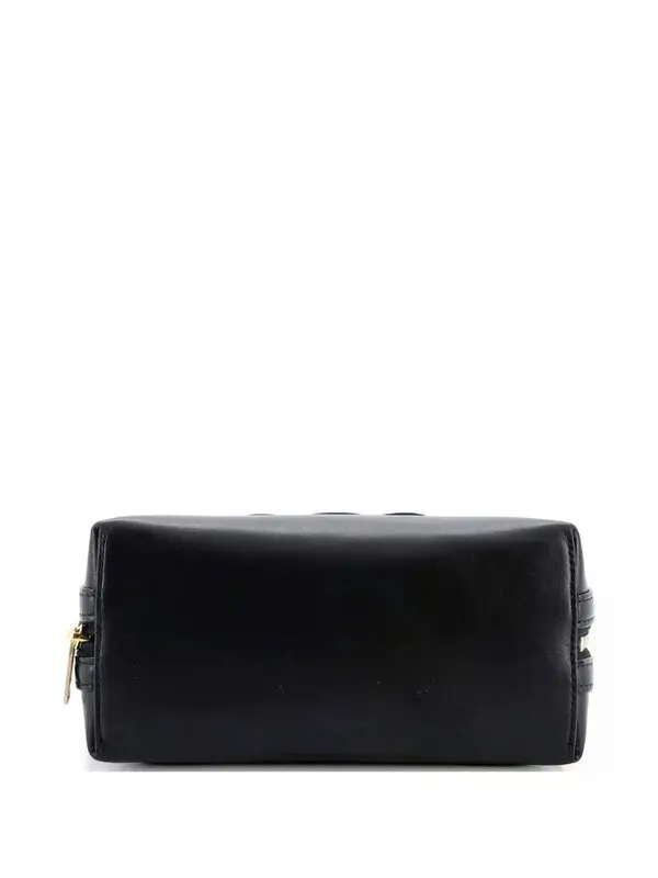 Celine Cuir Triomphe Zip Around Chain Clutch Leather Crossbody Bag