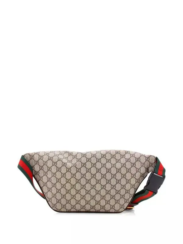 Gucci Courrier Zip Gg Coated Canvas Belt Bag With Applique - Brown