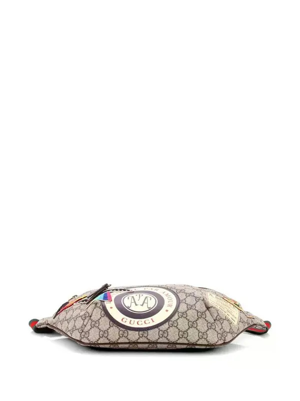 Gucci Courrier Zip Gg Coated Canvas Belt Bag With Applique - Brown