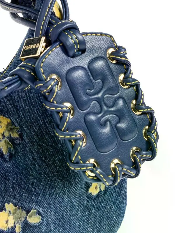 GANNI Embroidered Denim Tote Bag