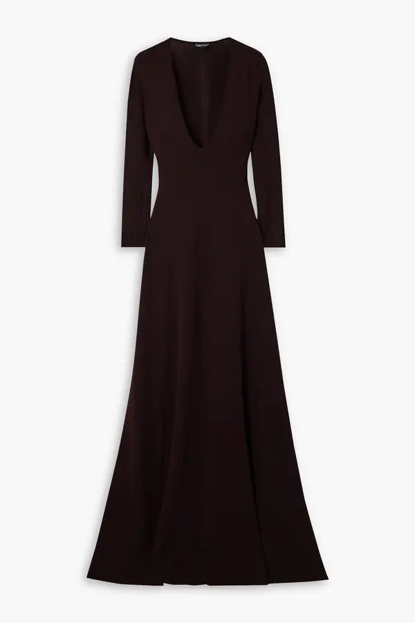 TOM FORD Cashmere And Silkblend Maxi Dress - Dark Brown