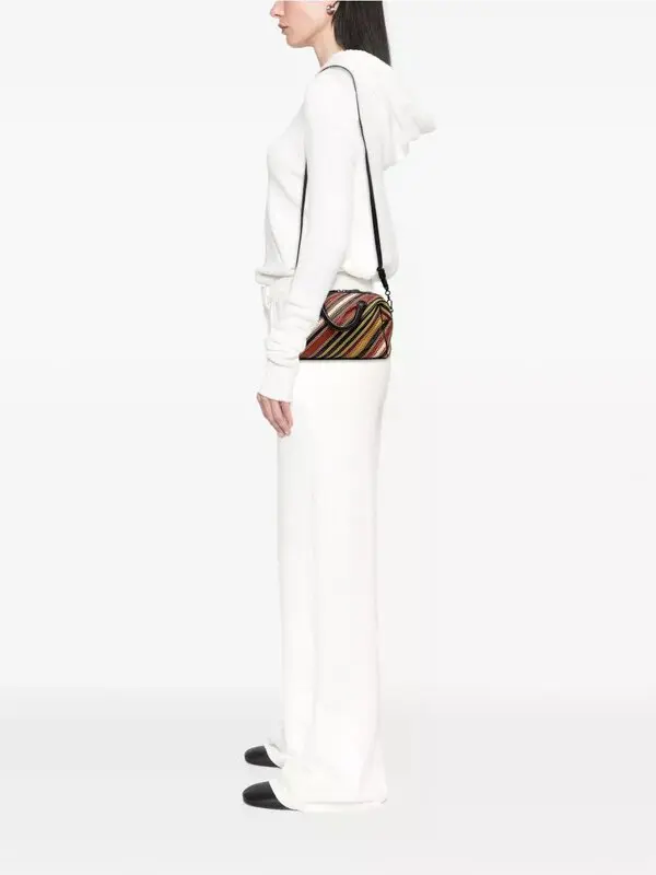 Bottega Veneta Nappa Diagonal Stripe Boston Bag Satchel - Black