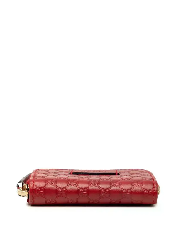 Gucci 2000-2015 Microguccissima Zip Around Purse Coin Pouch - Red