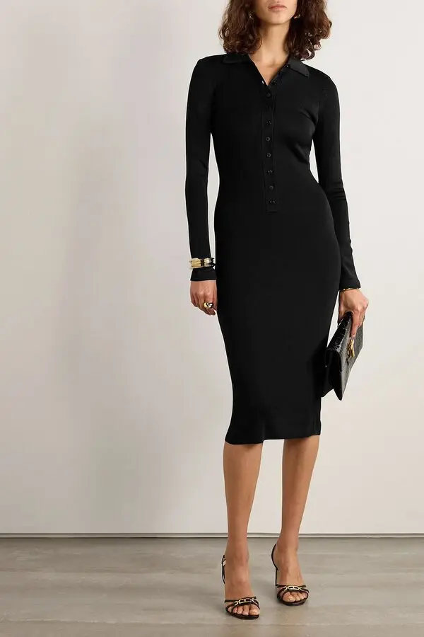 TOM FORD Ribbed Knit Midi Dress