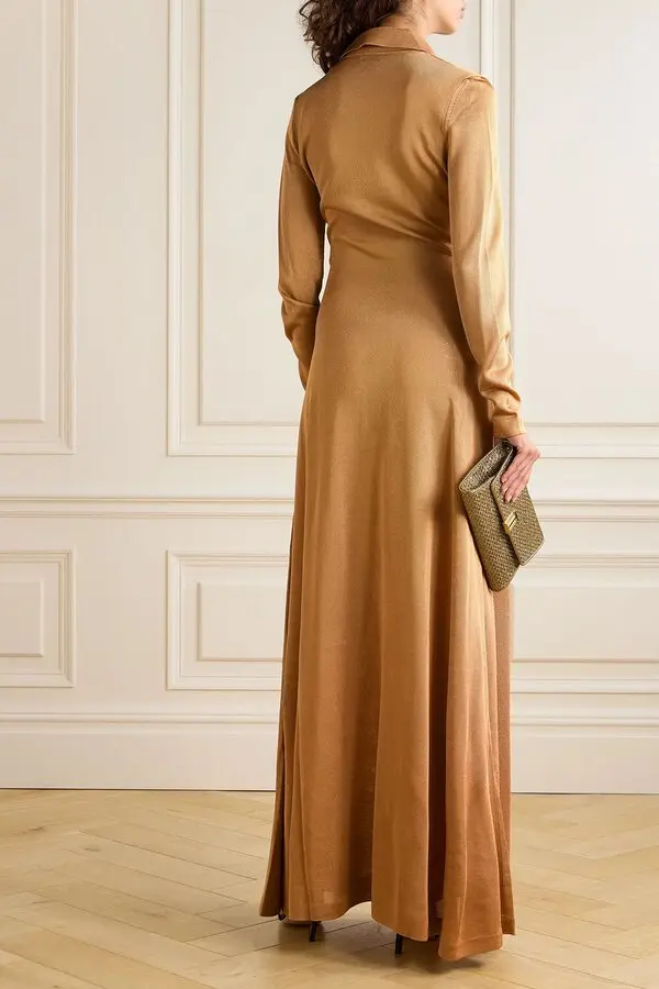 TOM FORD Knitted Maxi Dress - Camel