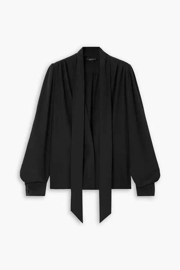 TOM FORD Pussybow Silkcrepe De Chine Blouse - Black