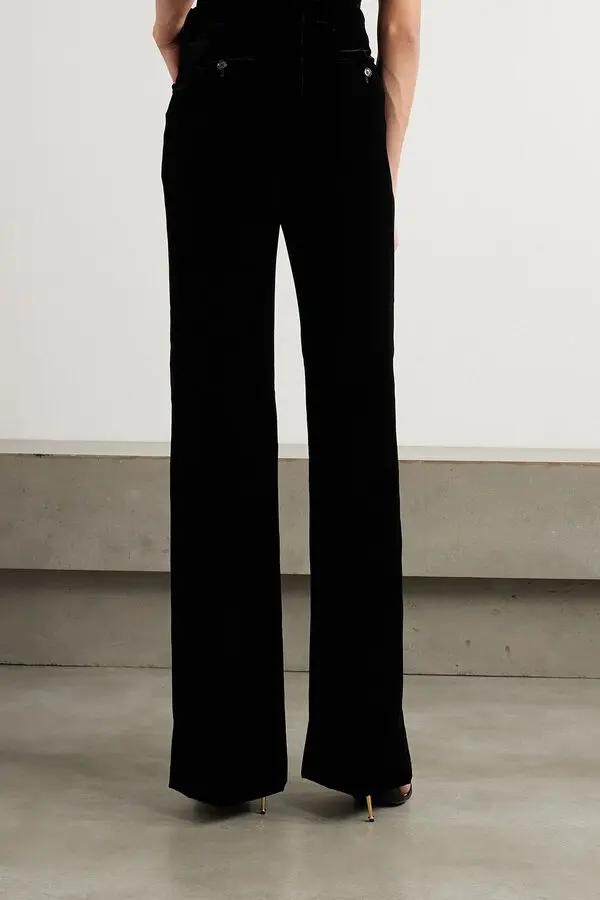 TOM FORD Velvet High-rise Straight-leg Pants