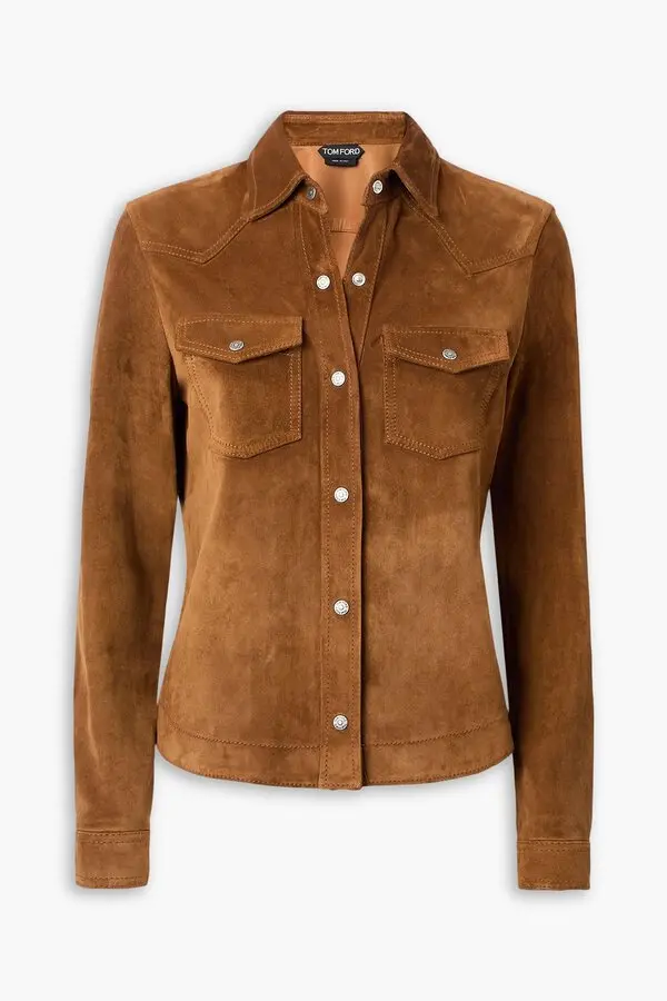 TOM FORD Suede Shirt - Light Brown