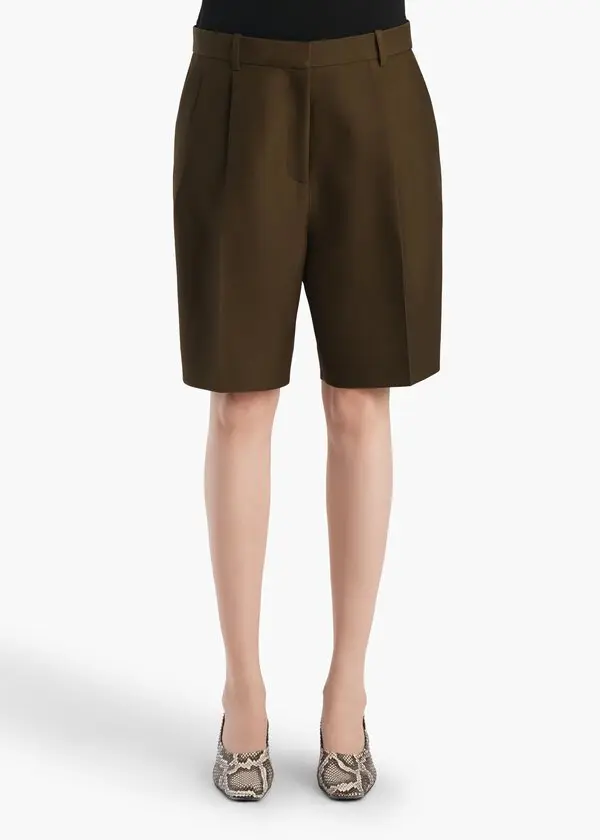 Khaite Auggie" Cady Shorts - Dark Olive