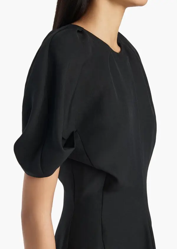 Khaite Ria Draped Midi Dress - Black