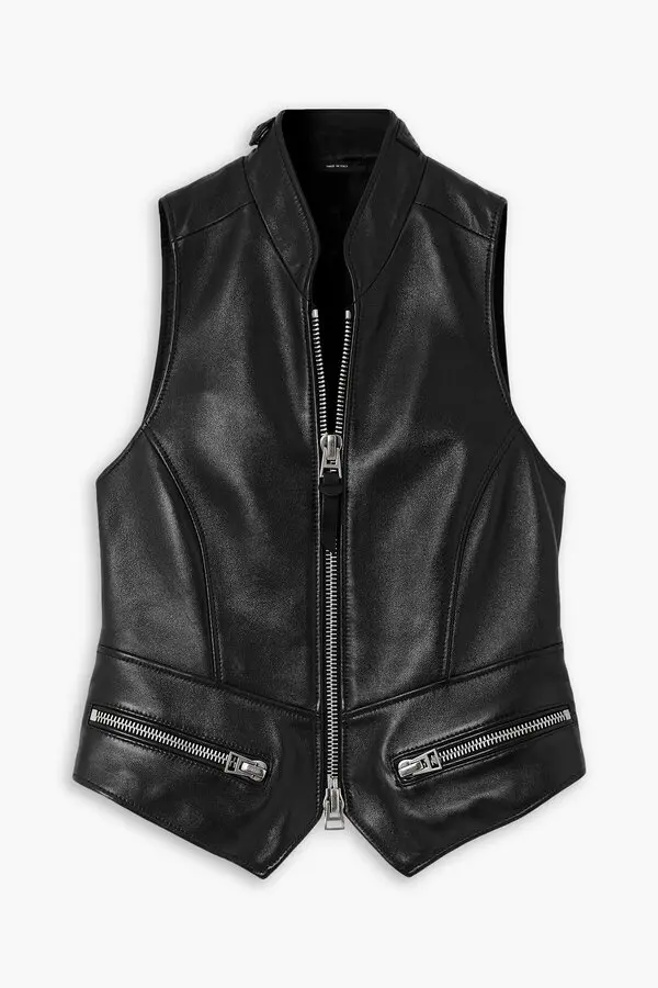 TOM FORD Leather Vest - Black