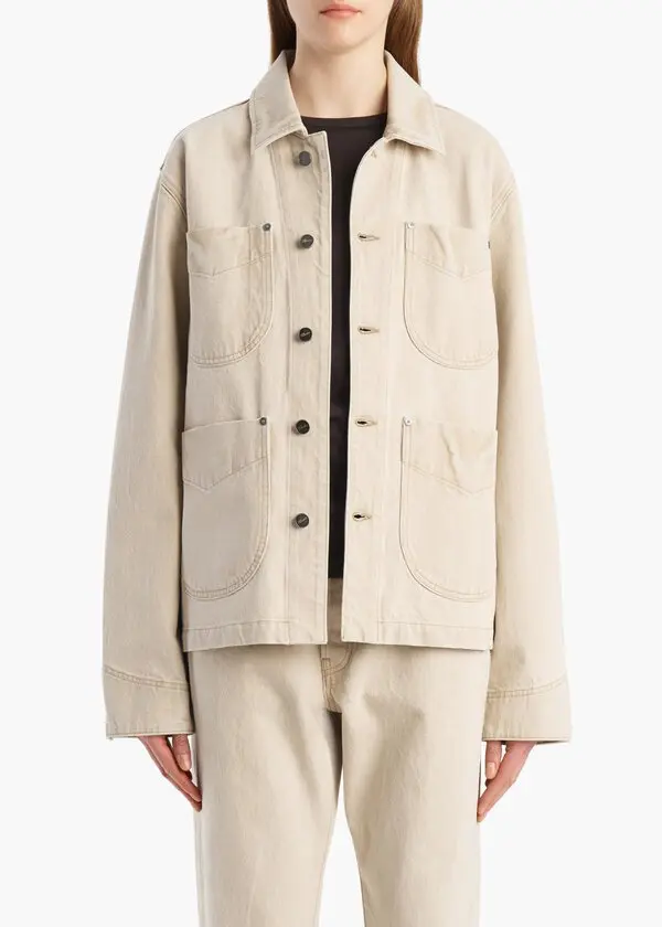 Khaite Wyatt Denim Chore Jacket - Dumas