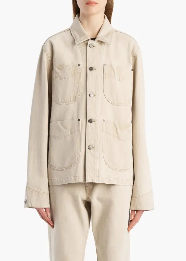 Khaite Wyatt Denim Chore Jacket - Dumas