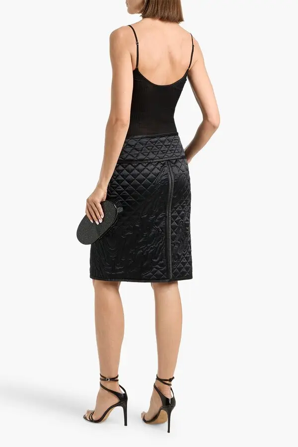 TOM FORD Quilted Silksatin Skirt