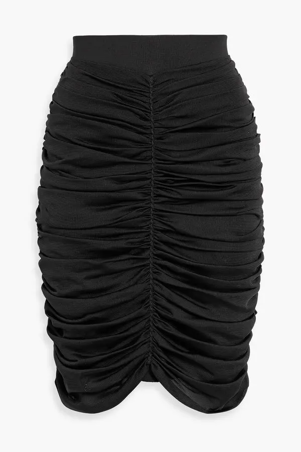 TOM FORD Ruched Silk Mini Skirt - Black