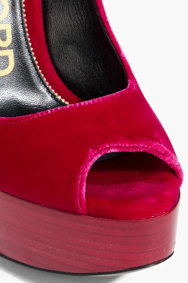 TOM FORD Velvet Padlock Platform Sandals