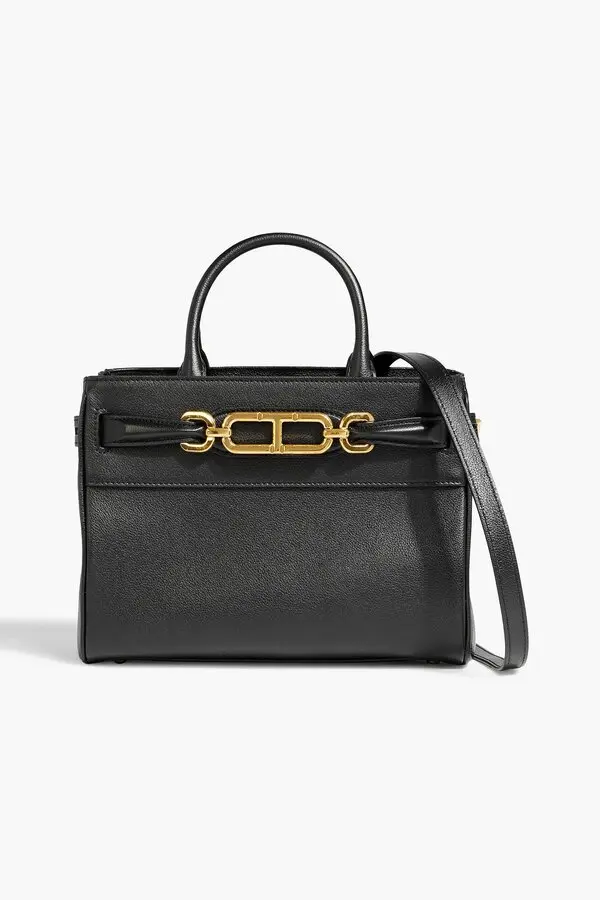 TOM FORD Whitney Chainembellished Pebbledleather Tote - Black