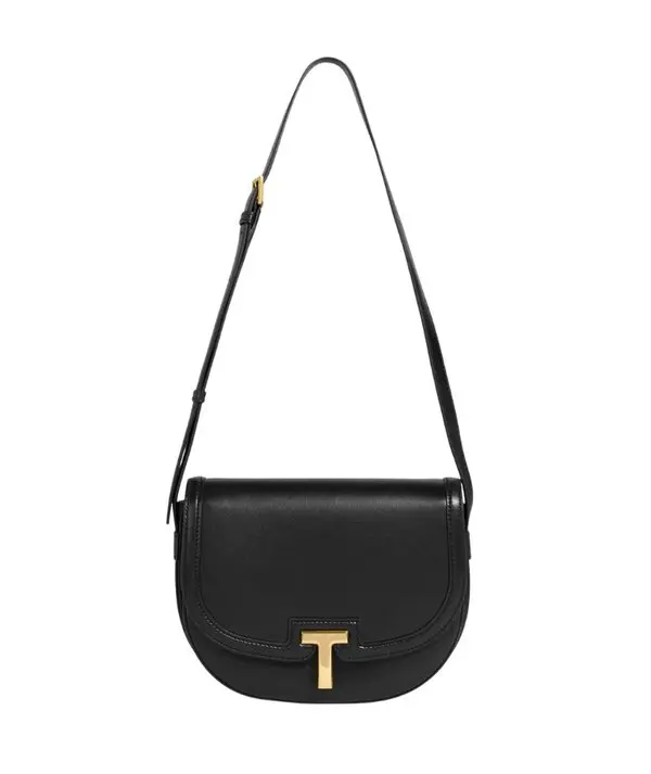 TOM FORD Wallis Leather Shoulder Bag - Black