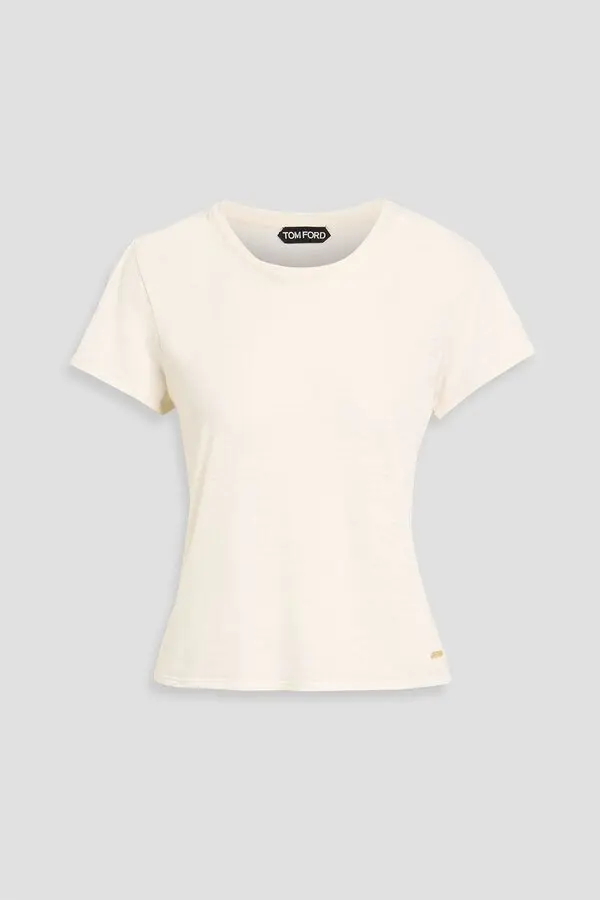 TOM FORD Slub Cottonblend Jersey Tshirt - Ecru