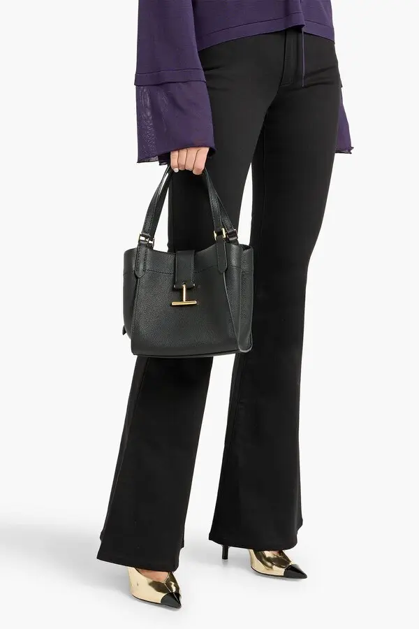 TOM FORD Tara Convertible Pebbled Leather Tote