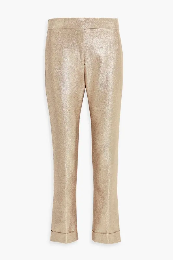 TOM FORD Lamé Straightleg Pants - Gold