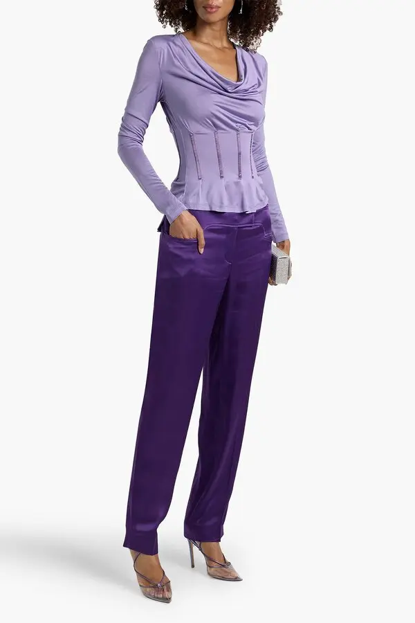 TOM FORD Draped Silksatin Top