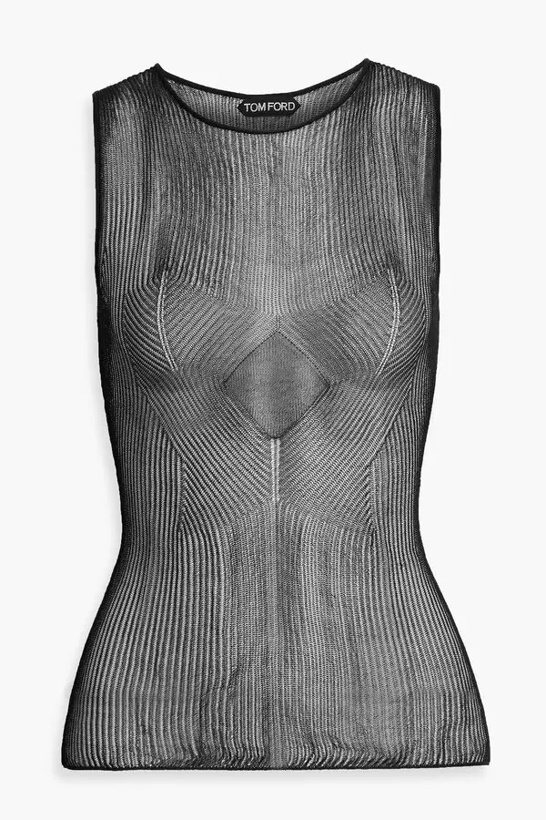 TOM FORD Ribbed Silkblend Tank - Black