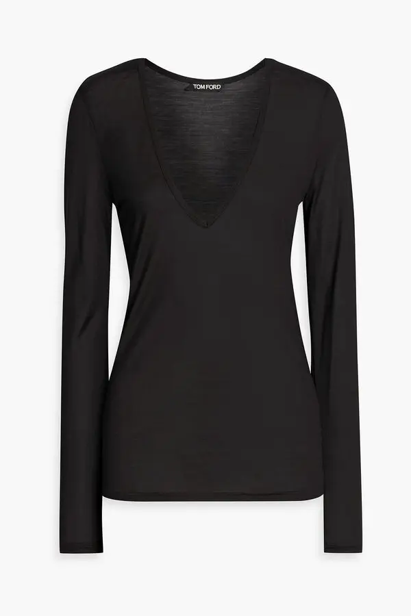 TOM FORD Silkjersey Top - Black