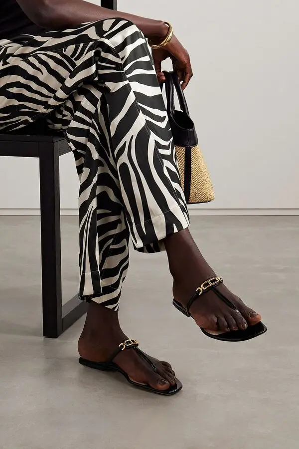 TOM FORD Logoembellished Patentleather Sandals
