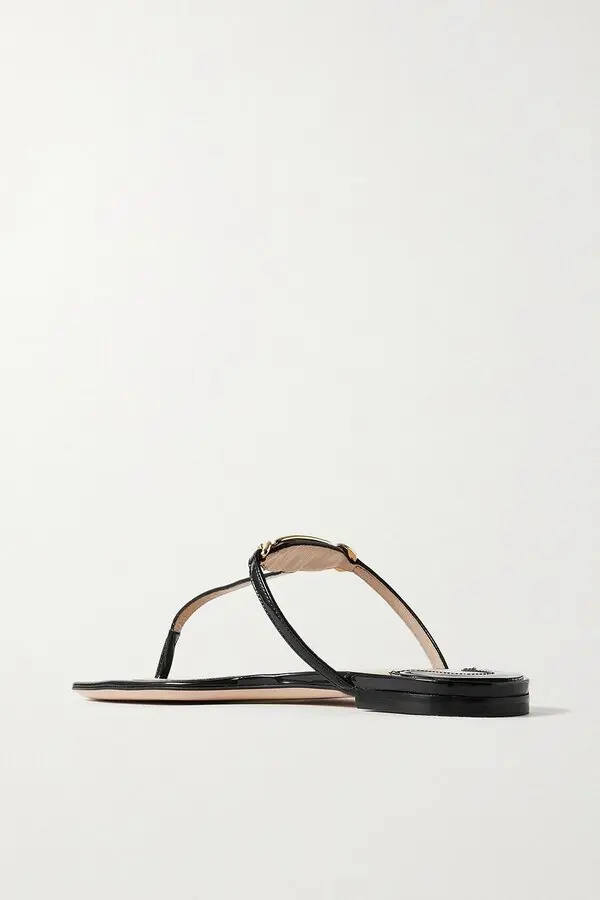 TOM FORD Logoembellished Patentleather Sandals