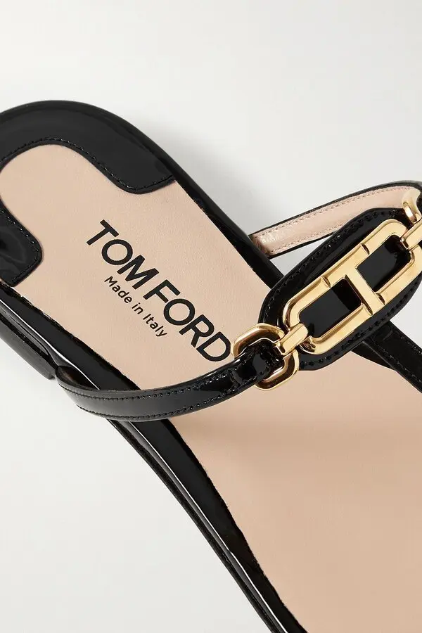 TOM FORD Logoembellished Patentleather Sandals