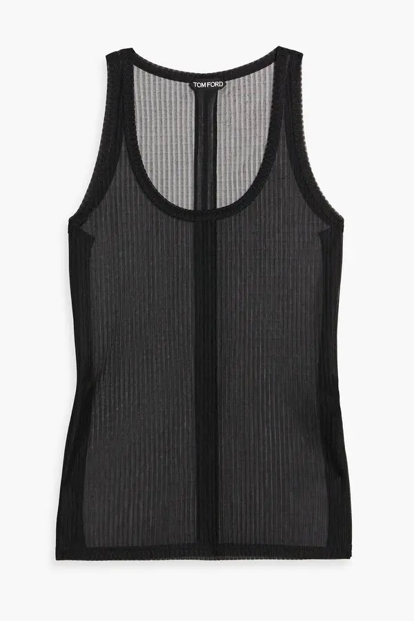 TOM FORD Ribbedknit Tank - Black