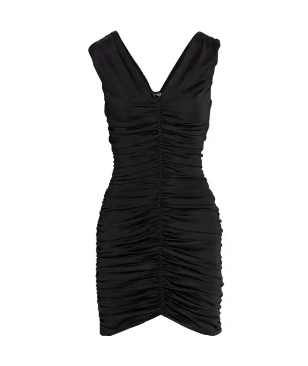 TOM FORD Ruched Silk-blend Mini Dress - Black