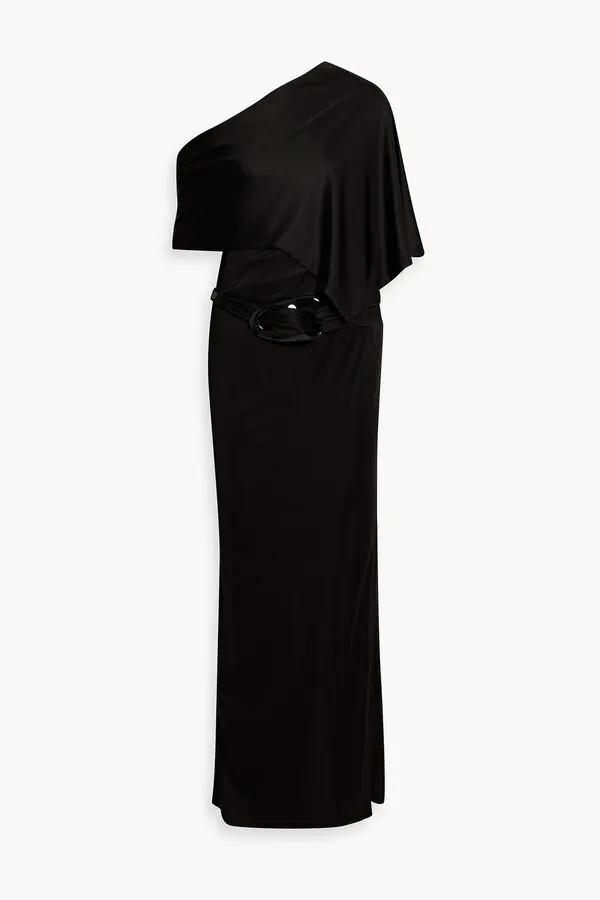 TOM FORD Oneshoulder Embellished Satinjersey Gown - Black