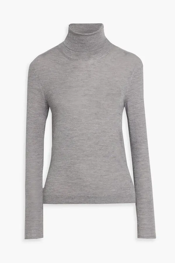 TOM FORD Mélange Cashmere And Silkblend Turtleneck Sweater - Gray