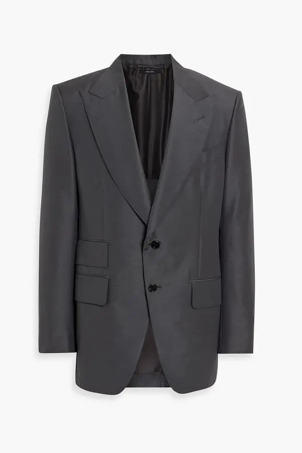 TOM FORD Mohair And Silkblend Blazer - Dark Gray