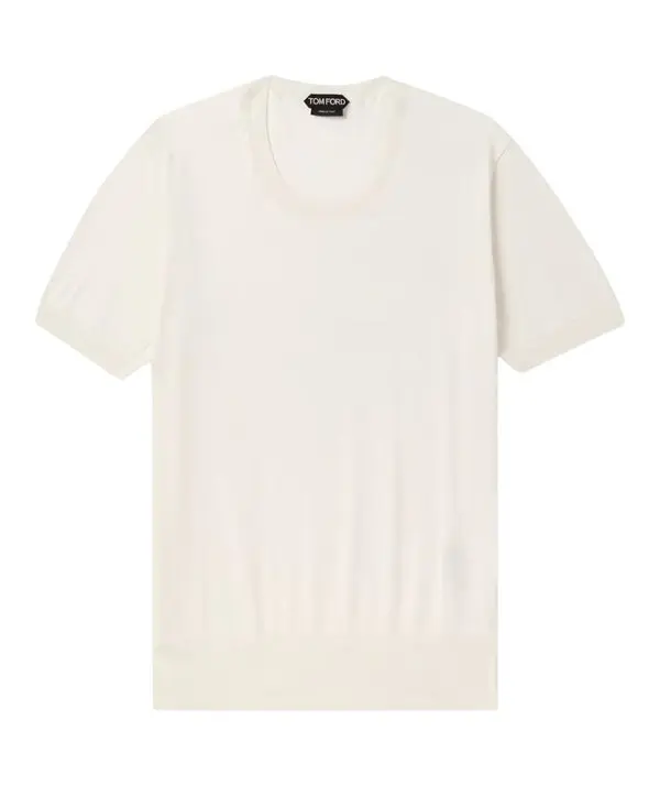 TOM FORD Slimfit Cotton Tshirt - Ivory