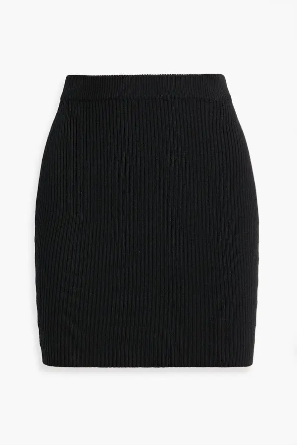 TOM FORD Ribbed Woolblend Mini Skirt - Black