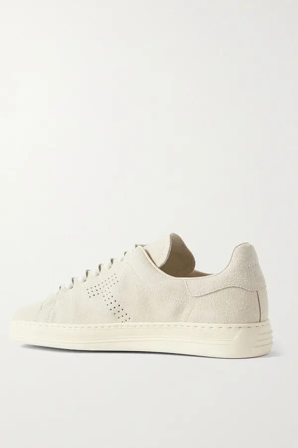 TOM FORD Warwick Perforated Suede Lace-up Sneakers - Beige