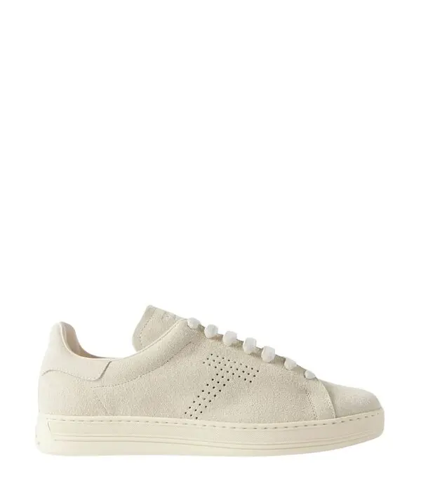 TOM FORD Warwick Perforated Suede Lace-up Sneakers - Beige