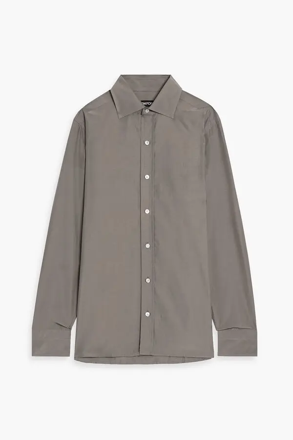 TOM FORD Cotton And Silkblend Shirt - Gray