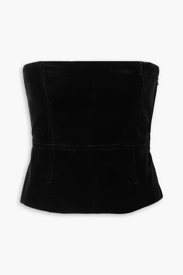 TOM FORD Velvet Bustier Top - Black