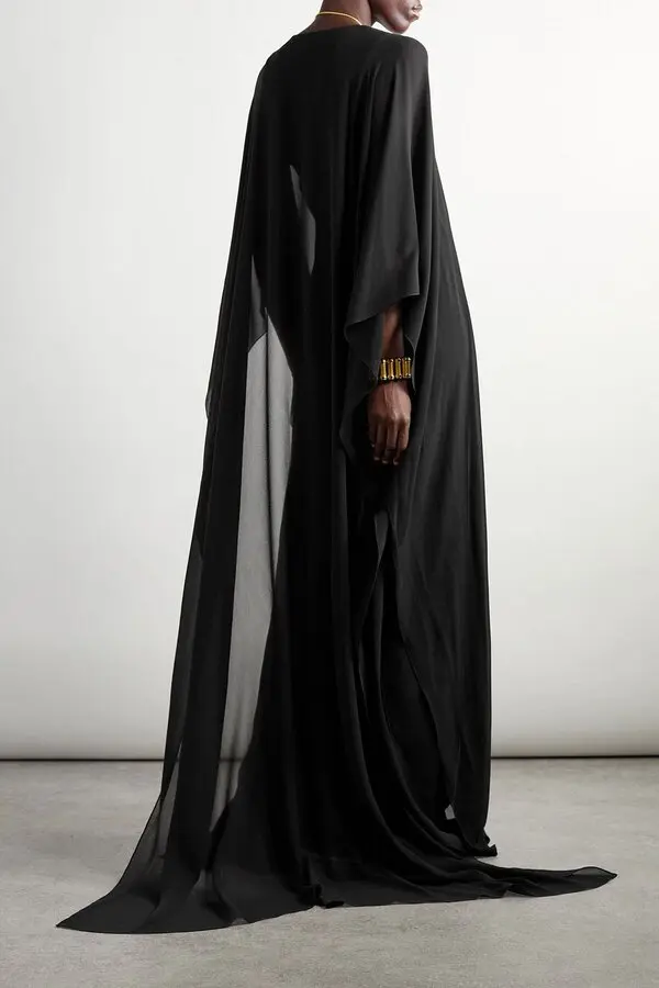 TOM FORD Cape Effect Silk Chiffon Gown