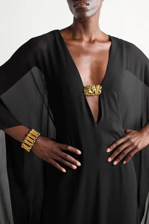TOM FORD Cape Effect Silk Chiffon Gown