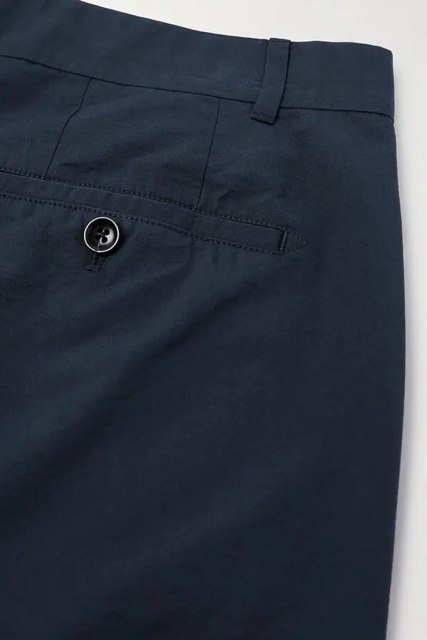 TOM FORD Straight-leg Pleated Cotton And Silk-blend Poplin Pants