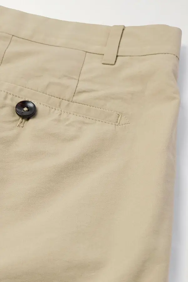 TOM FORD Straight-leg Pleated Cotton And Silk-blend Poplin Pants - Sand