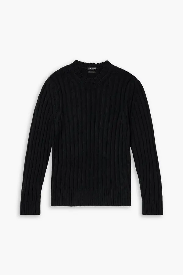 TOM FORD Ribbed Cashmere Sweater - Black