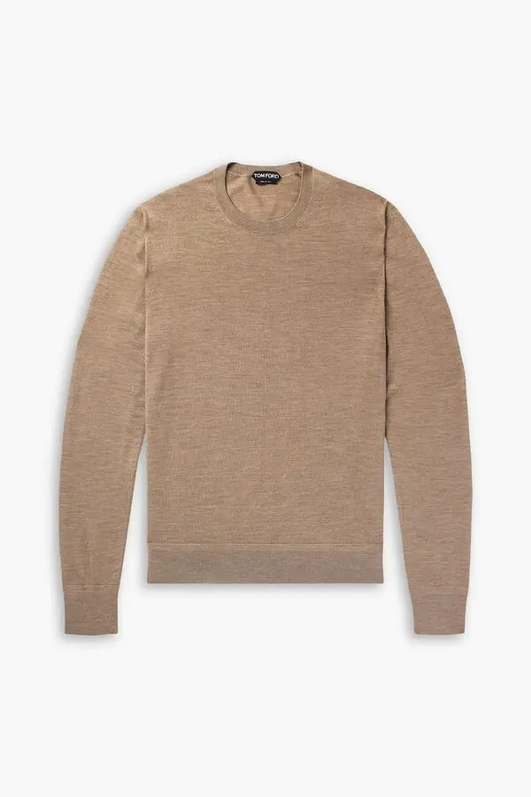 TOM FORD Slimfit Wool Sweater - Camel